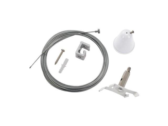 DRAHTSEILABHÄNGUNG für S-TRACK Hochvolt 3Phasen-Aufbauschiene weiß mit ...