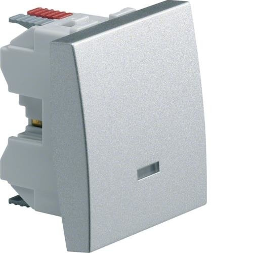 Systo Taster einfach 1 N0 + 1NC mit Beleuchtung 10 A 2 Module Aluminium ...